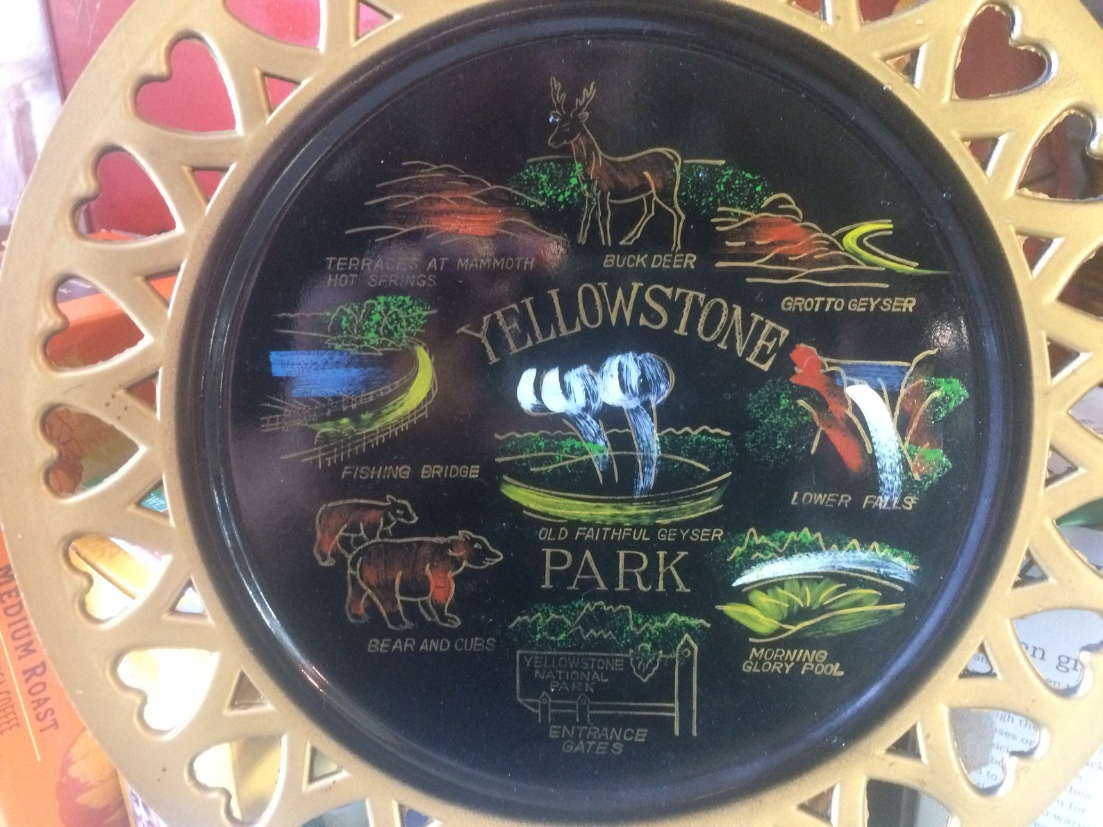 Yellowstone National Park Collectible Souvenir Plate Black - Etsy
