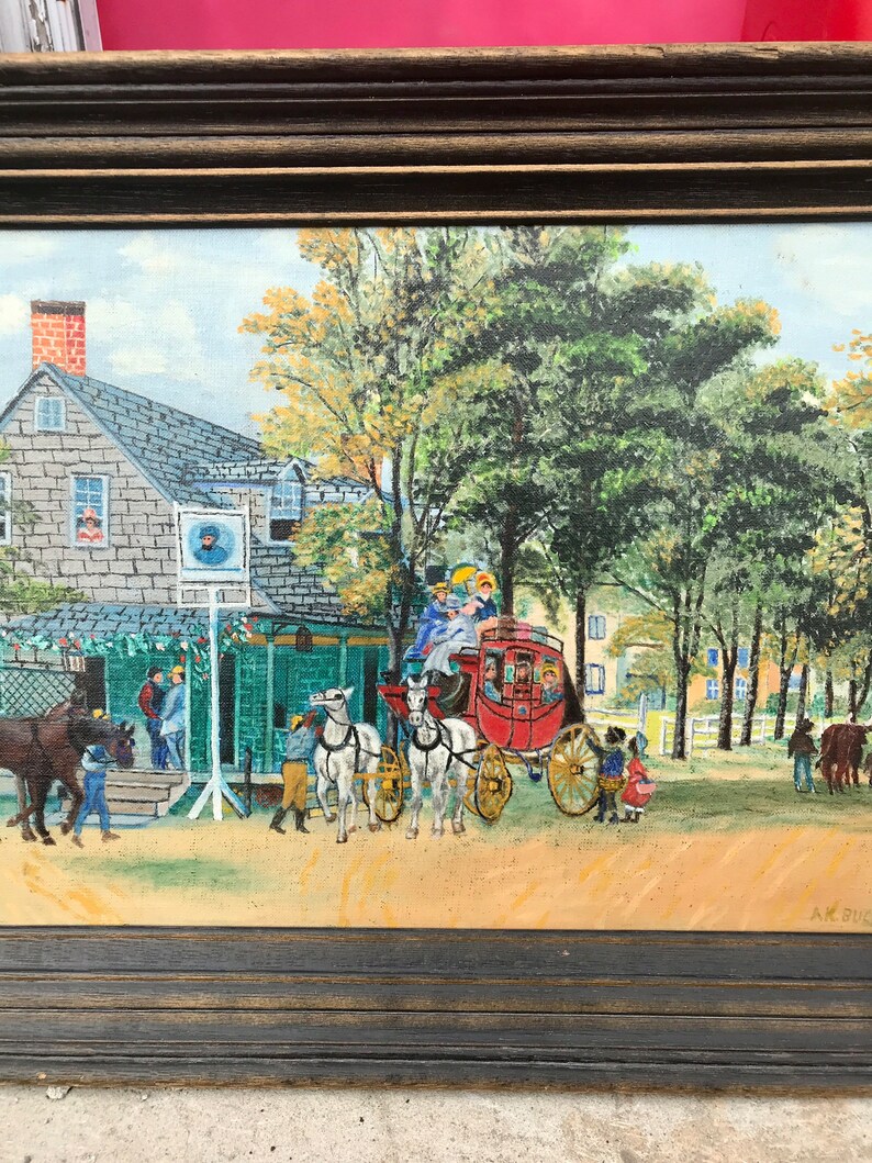 Vintage Framed Artwork Original Painting Artist Signed Wood - Etsy