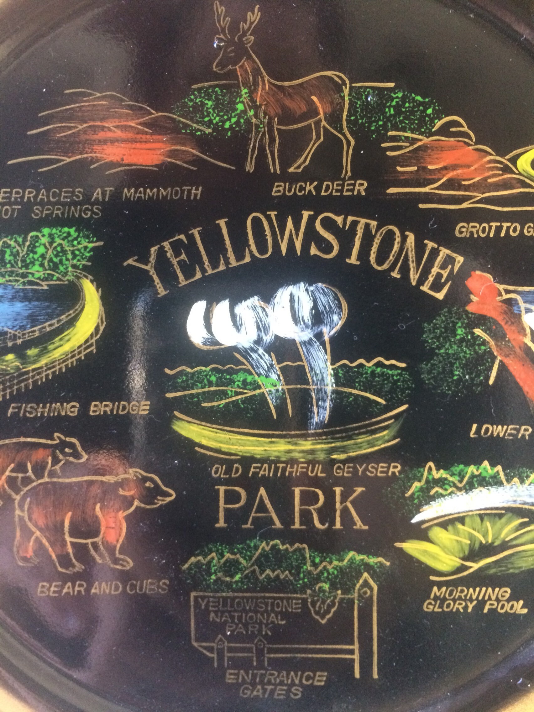 Yellowstone National Park Collectible Souvenir Plate Black - Etsy