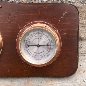 Vintage Wood Wooden Weather Station Monitoring Instrument Thermostat ...