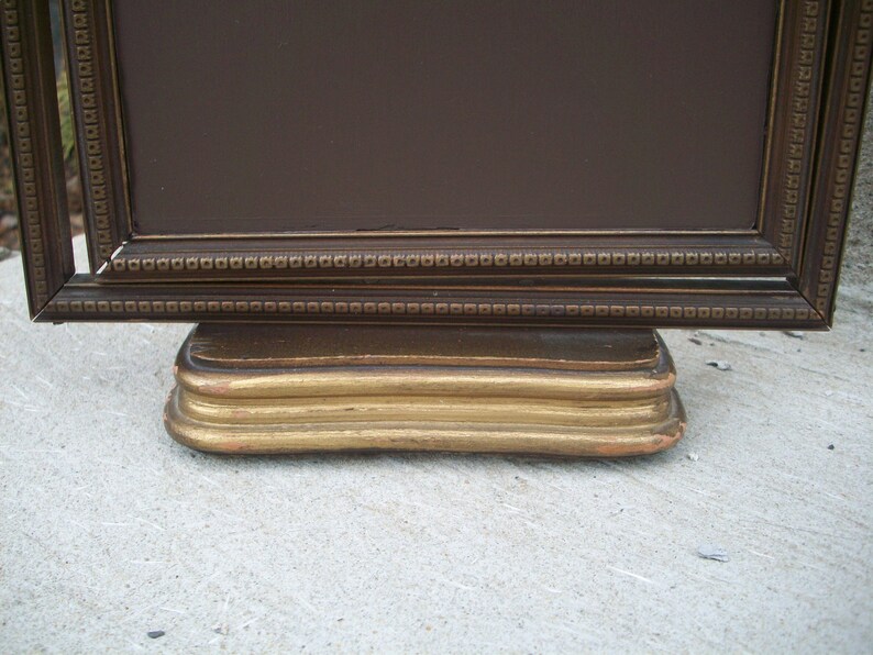 Antique Wood Art Deco Tilt Picture Frame Dark Gold Brown - Etsy