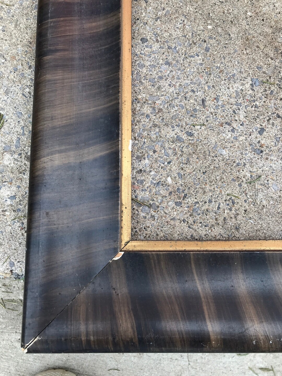 Large Antique Tiger Stripe Finish Wood Wooden Wall Picture Frame Rustic ...