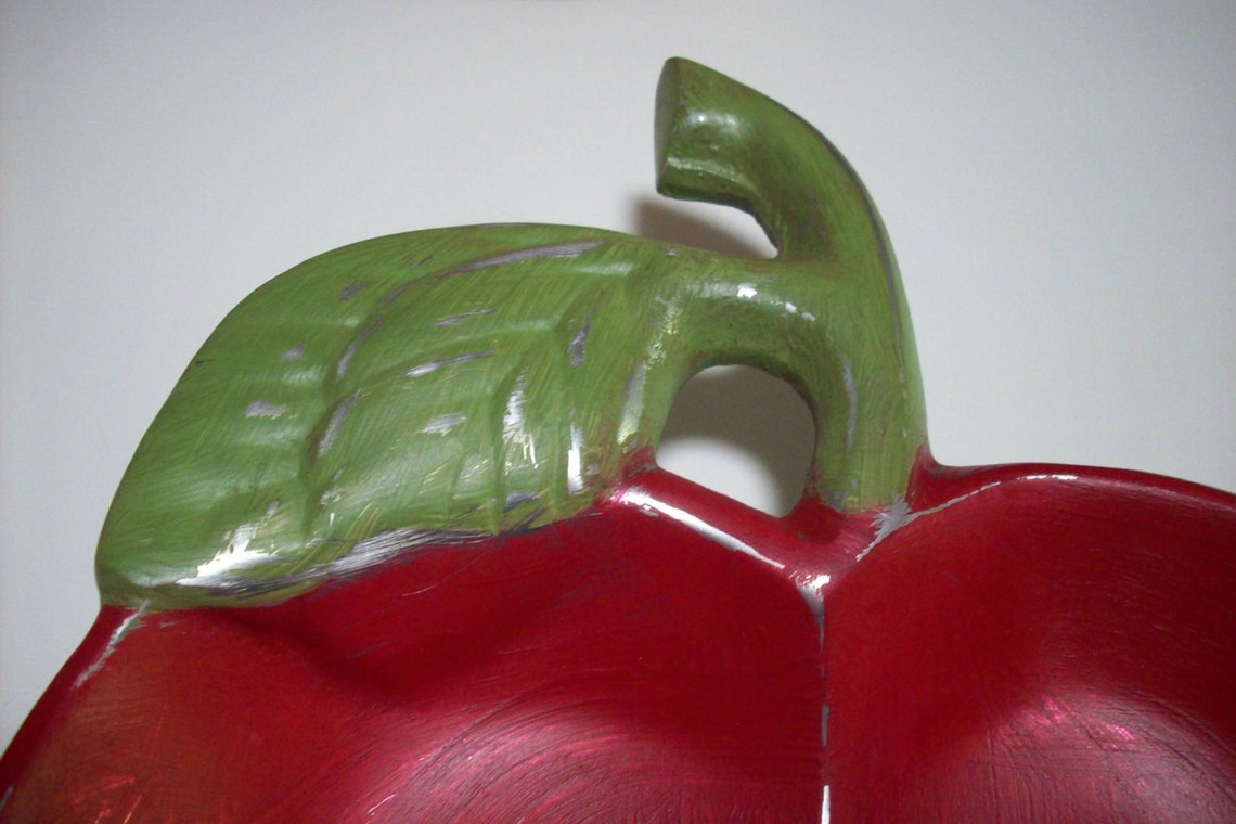 Metal Apple Tray Vintage Rustic Silver Apple Dish Teacher - Etsy