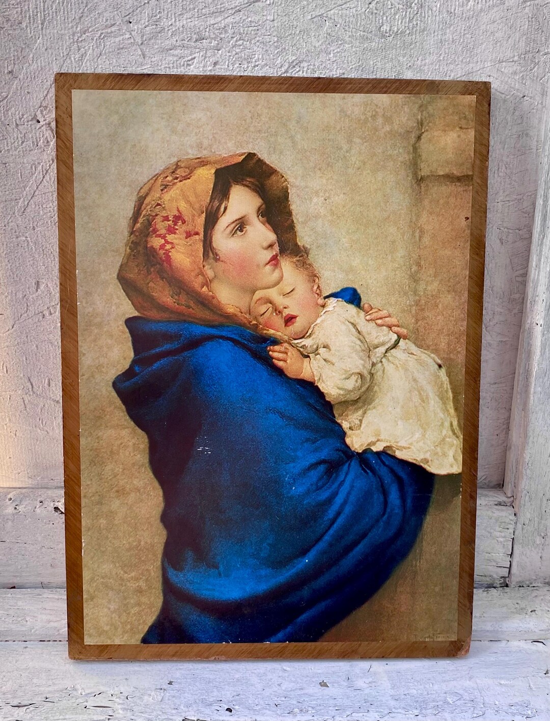 Vintage Mother Mary & Baby Jesus Plaque, Marco Sevelli Religious Wall ...