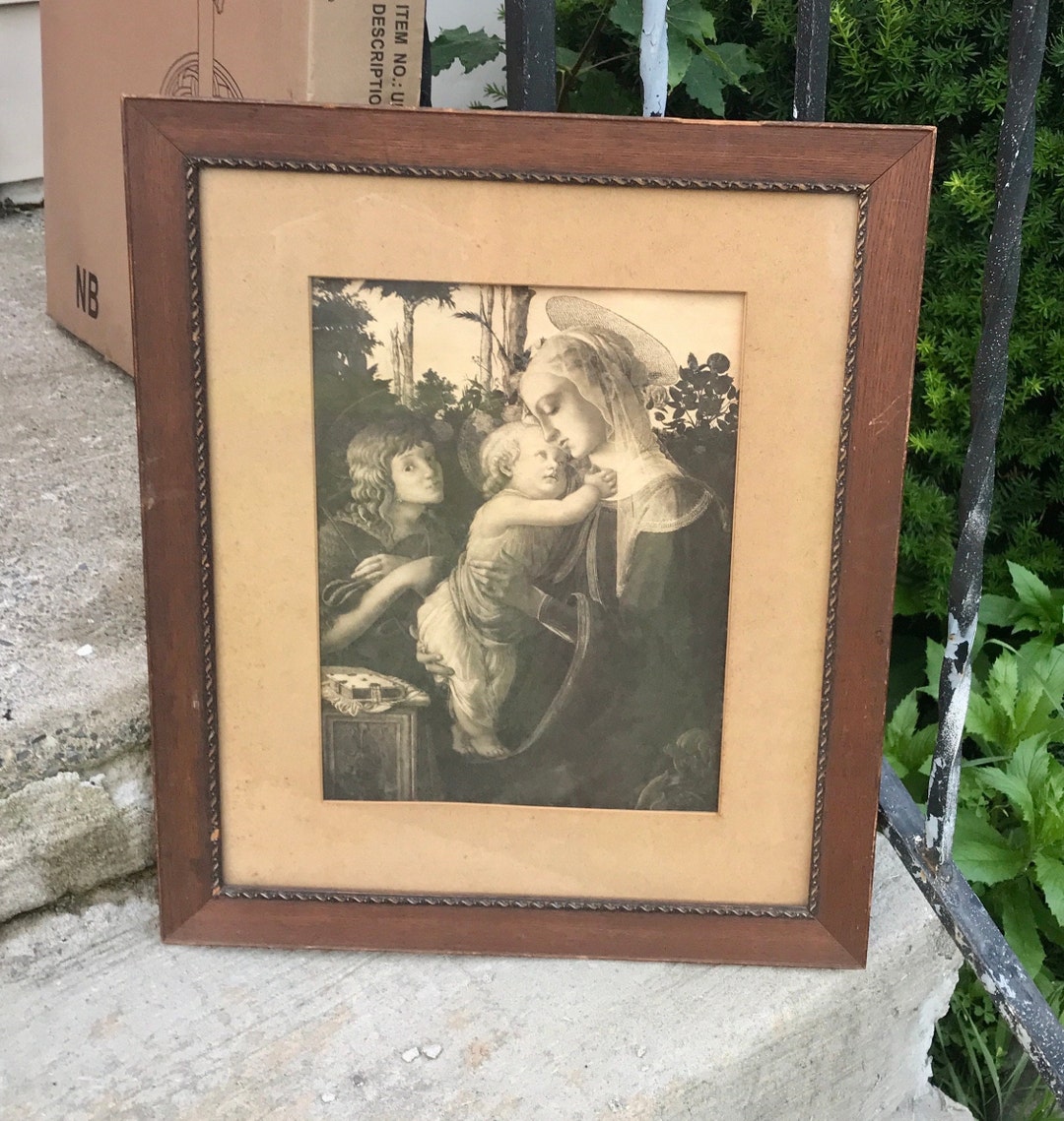 Antique Framed Religious Wall Hanging Wooden Wood Picture Frame ...