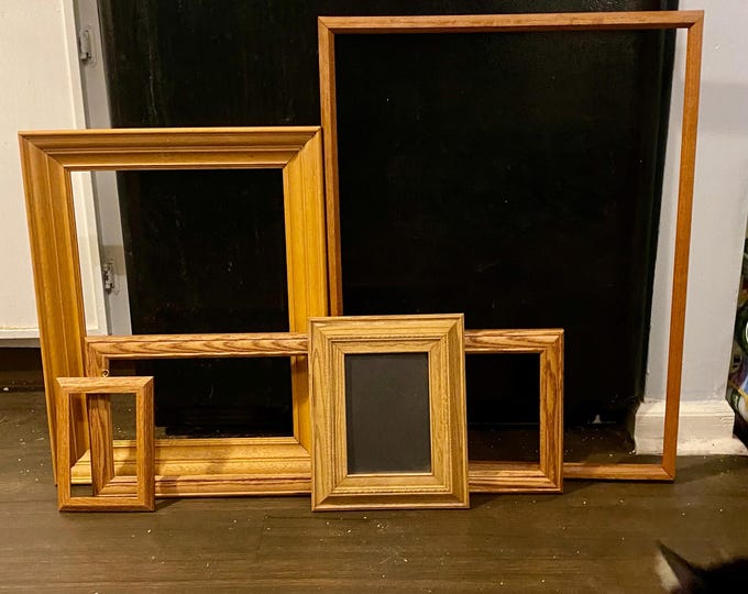 Wood Frame Set Open Wall Gallery Vintage Picture Frames Instant ...