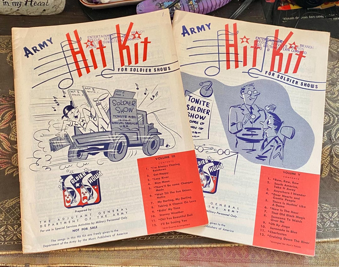 Vintage Set 0f 2 Army Hit Kit Armed Forces Songs Words and Chords Song ...