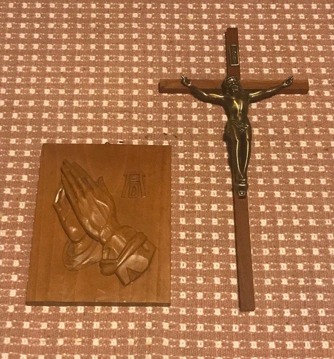 Vintage Wood Wooden Praying Hands Plaque of Albrecht Durer and Gold ...