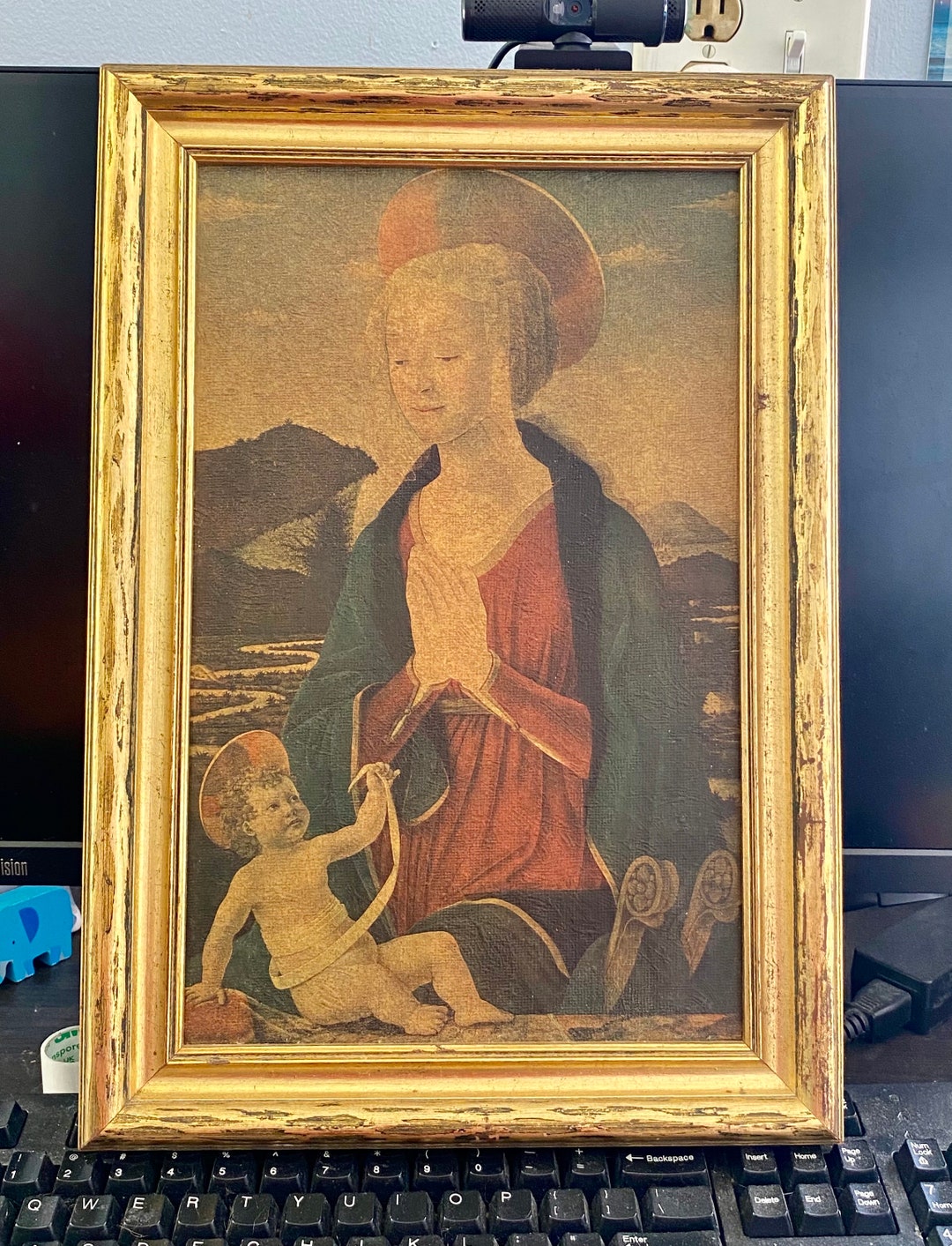 Vintage Framed Religious Wall Hanging Wooden Wood Picture Frame ...