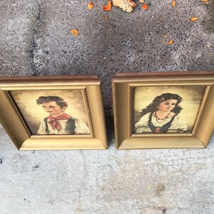 Vintage Framed Art Prints of Spanish Boy & Girl Elena Chiko Chico Gypsy ...