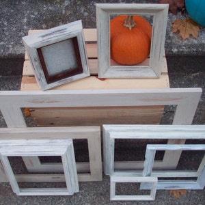 Open Wooden Frame Set of 8 Hand Painted Ombre Neutral Shades, Rustic ...