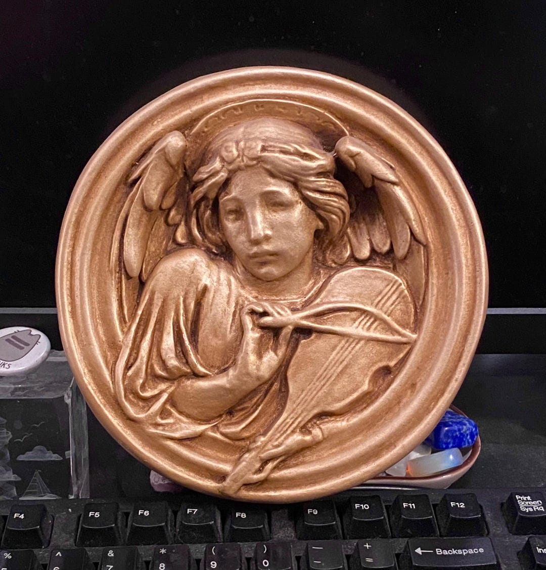 Vintage Angel Face With Violin Wall Plaque Bisque Chalkware Ceramic ...