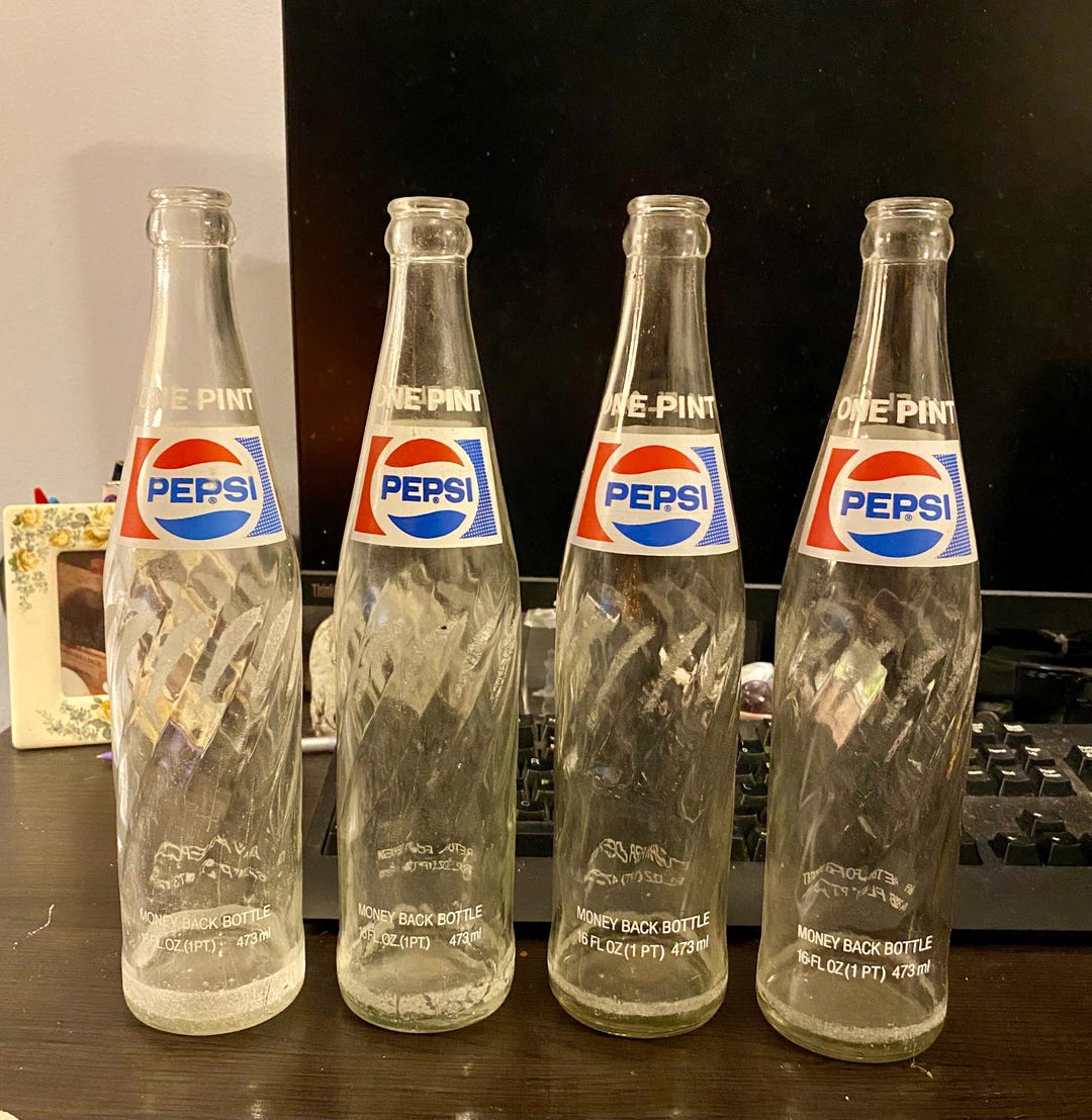 Tall Vintage Glass Pepsi Cola Bottles 16 Oz Set of 4 Collectible From ...