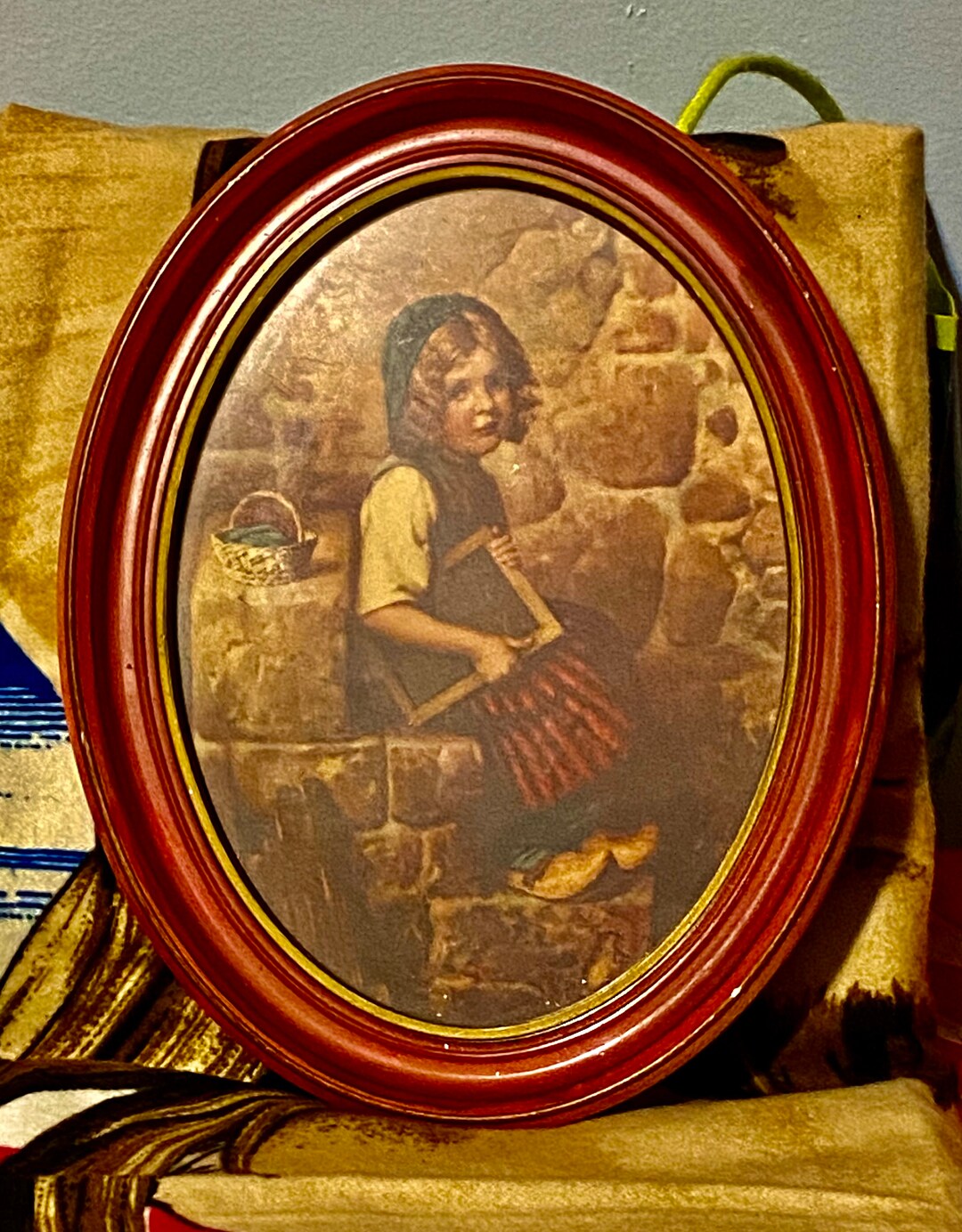 Framed Oval Antique Gretel Print Lithograph by German Artist Hermann ...