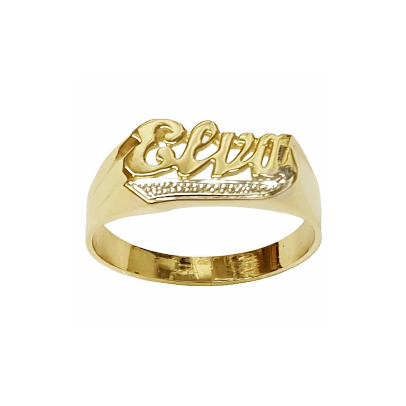 Custom Gold Name Ring Solid Gold 10k or 14k Fine Jewelry - Etsy