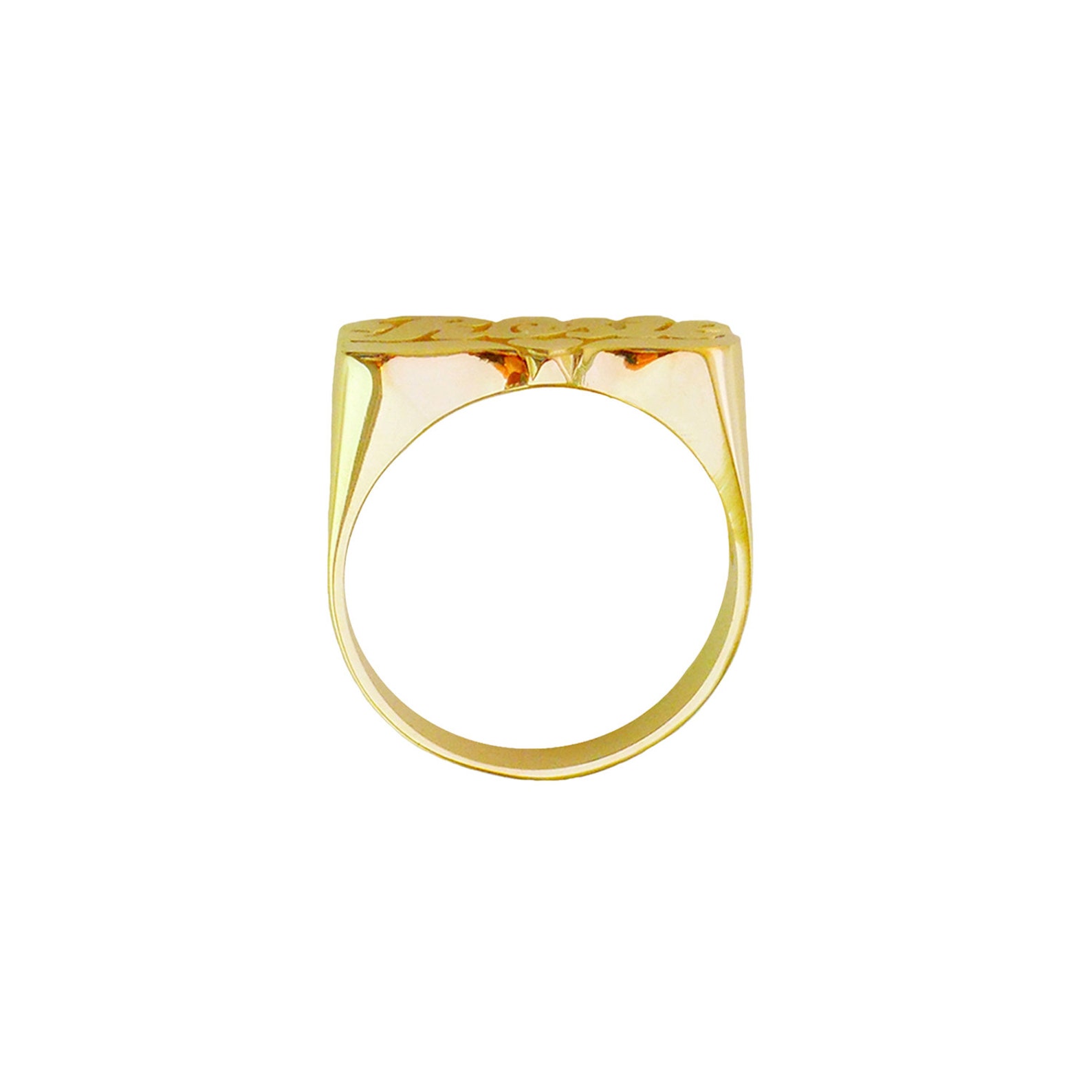 Custom Gold Name Ring Solid Gold 10k or 14k Gold Fine - Etsy
