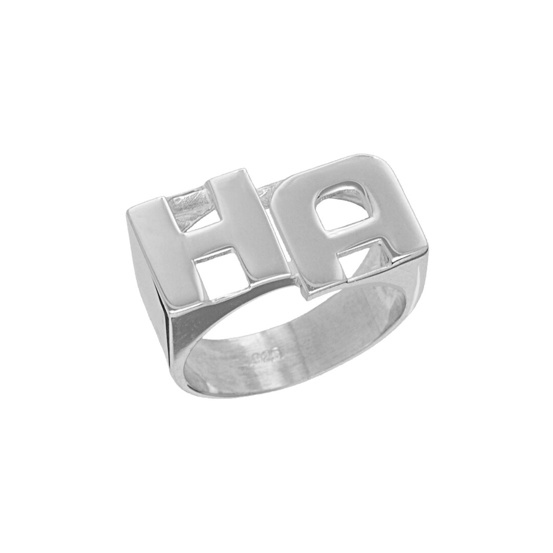 Custom Silver Name Ring | Solid Sterling Silver | Rhodium Plated | Fine ...