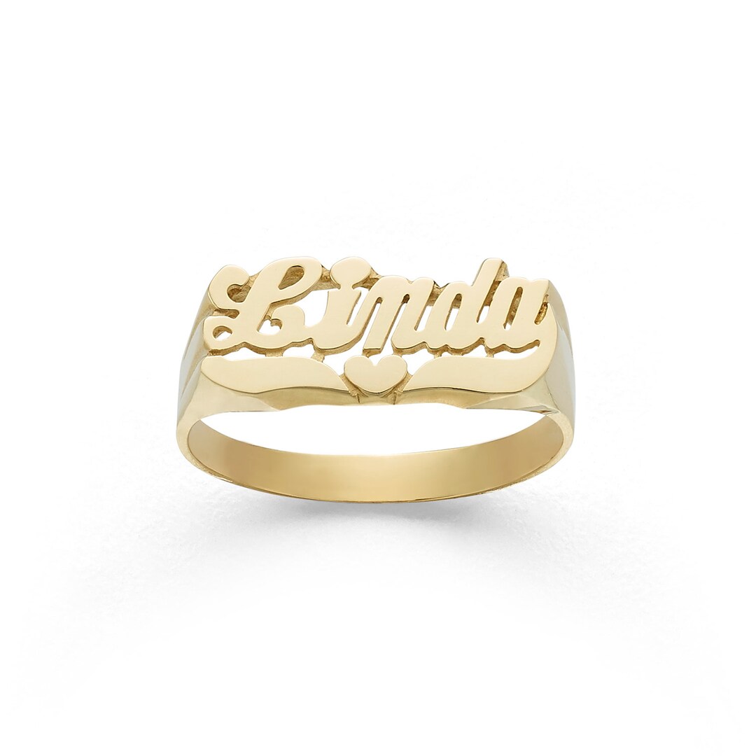 6.5mm Baby Size (lee103b) for Baby Ring Custom Gold Name Ring, Solid ...