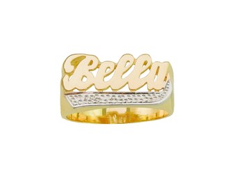 Custom Gold Name Ring Solid Gold 10k or 14k Fine Jewelry | Etsy