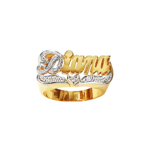 Custom Gold Name Ring Solid Gold 10k or 14k Fine Jewelry - Etsy