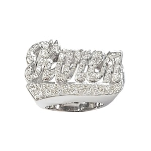 Custom Gold Name Ring Solid Gold 10k or 14k Fine Jewelry High Top With ...