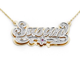 Double Layer Name Chain - Etsy