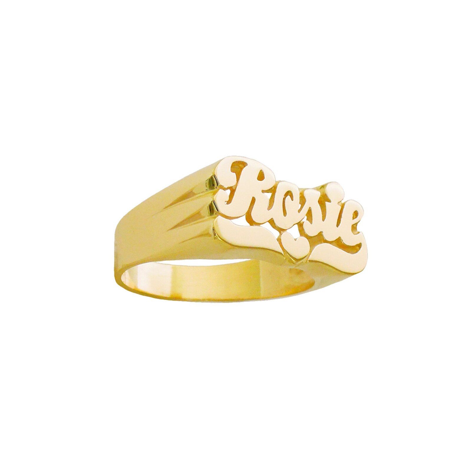 Custom Gold Name Ring Solid Gold 10k or 14k Gold Fine - Etsy