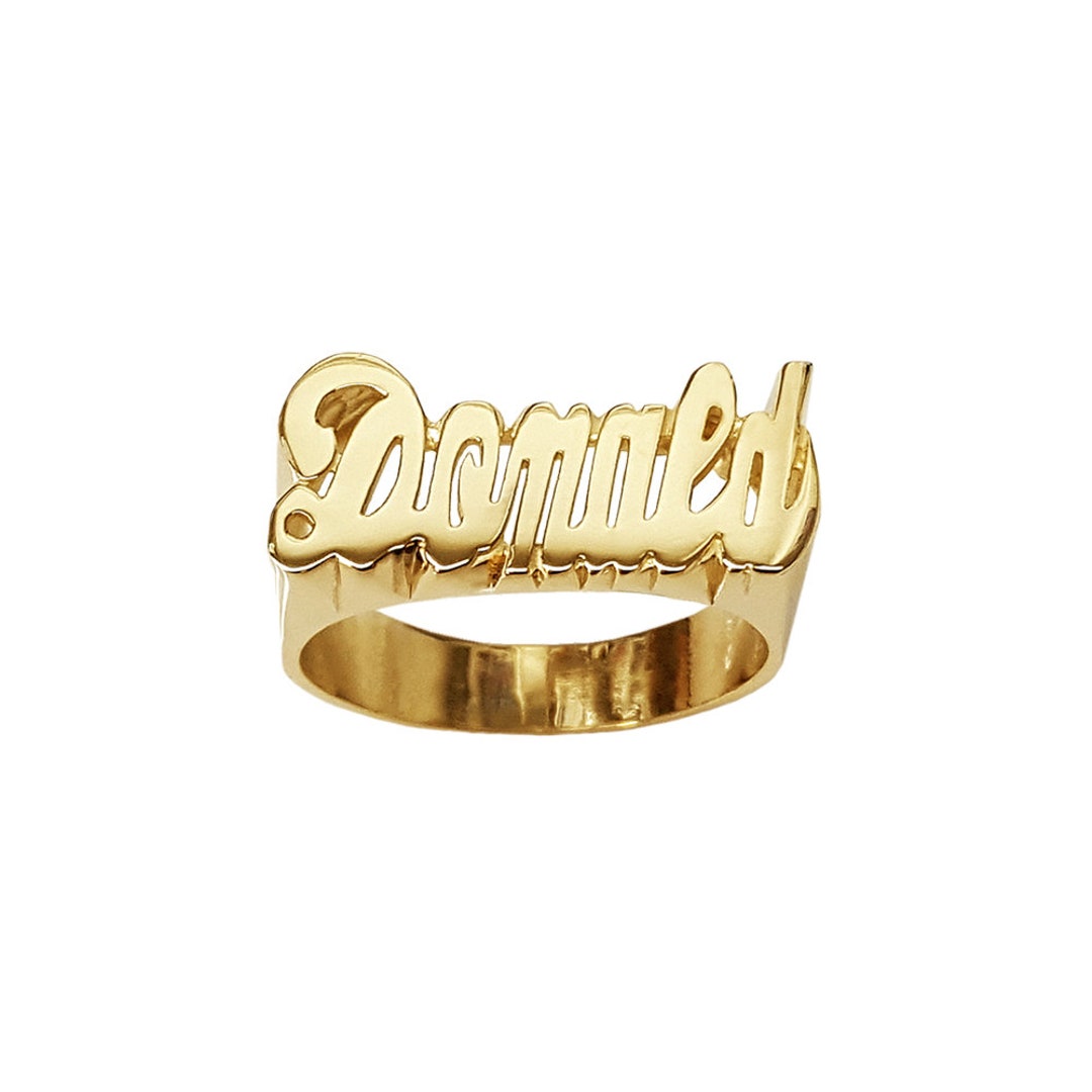 Custom Gold Name Ring Sold Gold 10k or 14k Fine Jewelry Classic Script ...