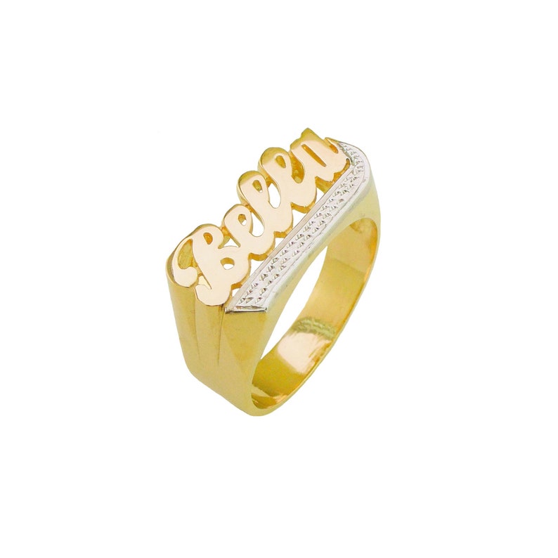 Custom Gold Name Ring Solid Gold 10k or 14k Fine Jewelry - Etsy