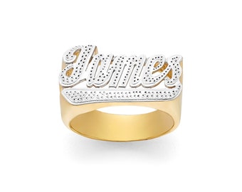Custom Gold Name Ring Solid Gold 10k or 14k Fine Jewelry - Etsy