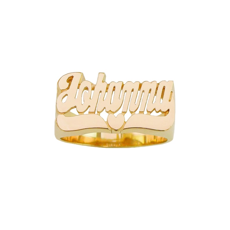 8.5mm Size (lee106) Custom Gold Name Ring | Solid Gold 10k or 14k ...