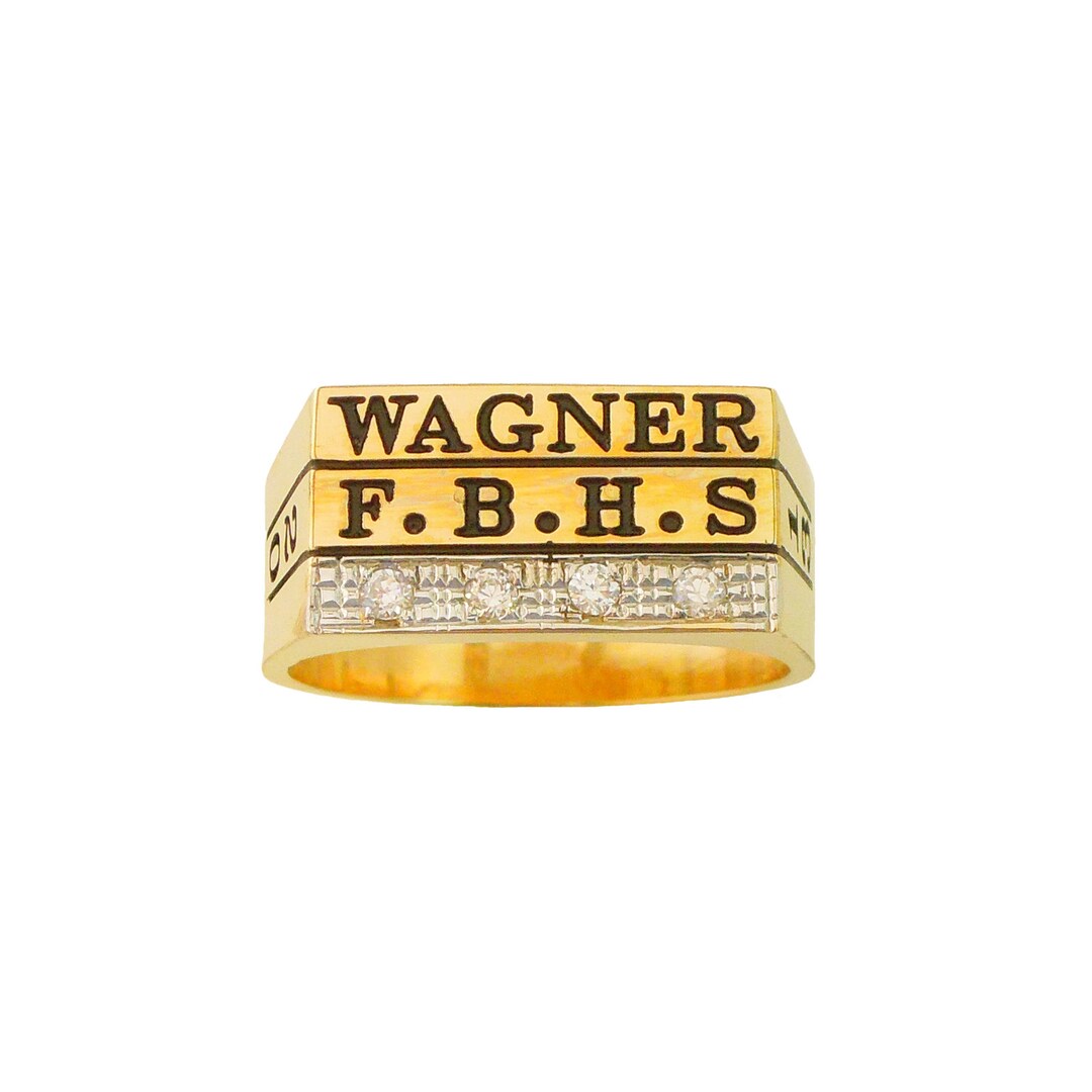 Gold Traditional Long Square Design Class Ring (item: CLASS19 ) - Etsy