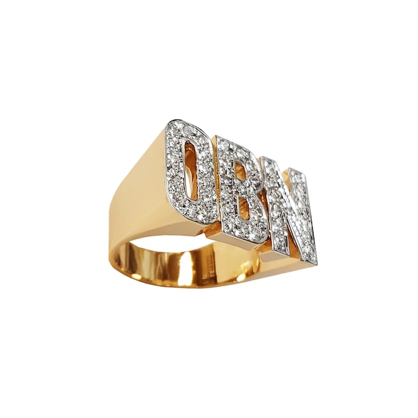 Gold Initial Ring - Etsy