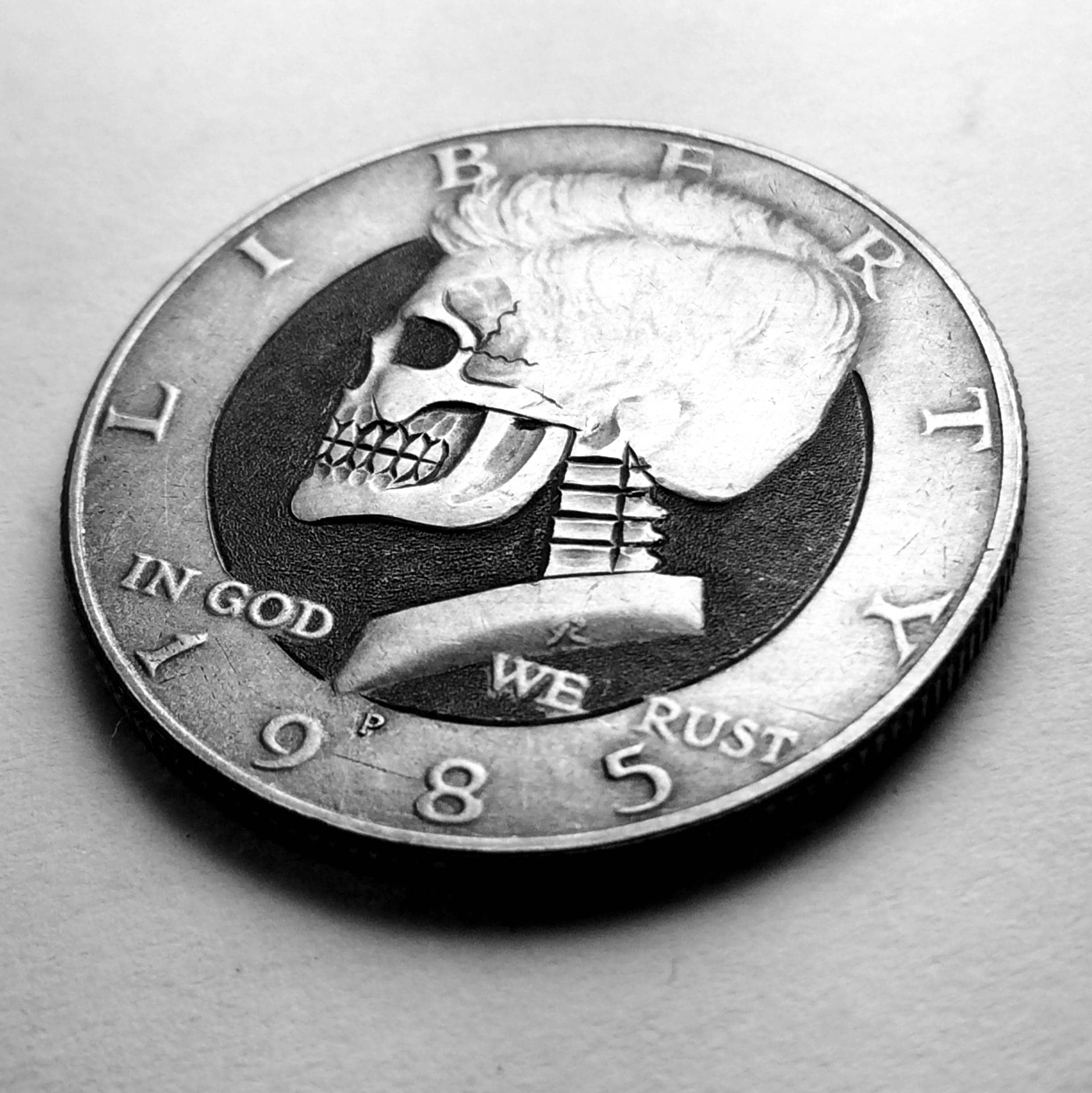 Hobo Nickel Skull By M.J. Petitdemange engraved Challenge Coin,memento ...
