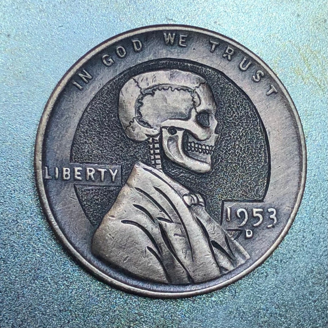 Hobo Nickel Skull Penny: Hand-carved Memento Mori Coin Art - Etsy