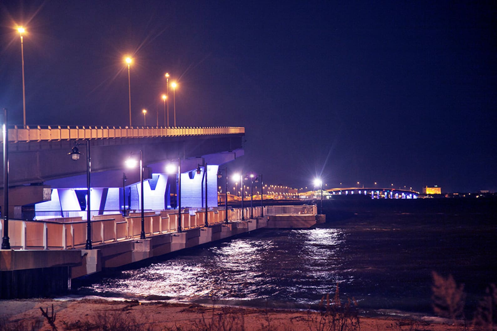 Ocean City NJ Bridge at Night Full View | Giclee Canvas Art 30x40 - Etsy