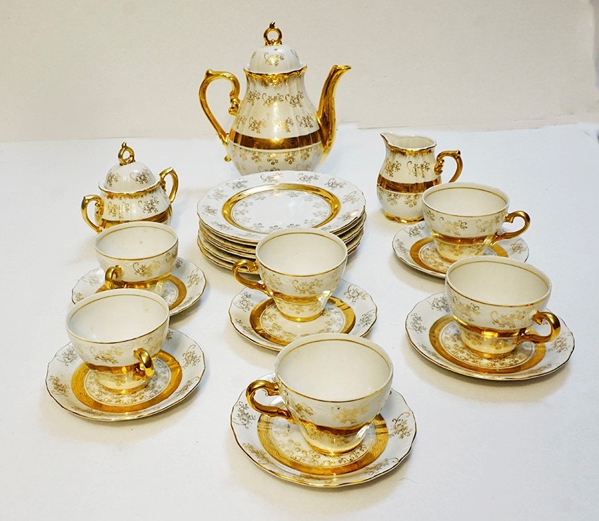 Sterling China Japan TEA SET 23 Pieces Radiant Gold Roses | Etsy