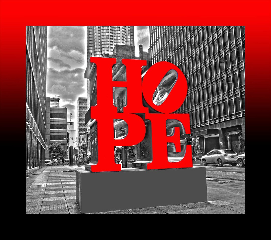 New York Hope Scuplture in Black and White Canvas Art Print - Etsy