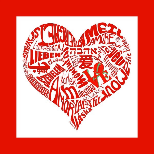 Love in 30 Different Languages Typography Art on Canvas 12 X 14" - Etsy