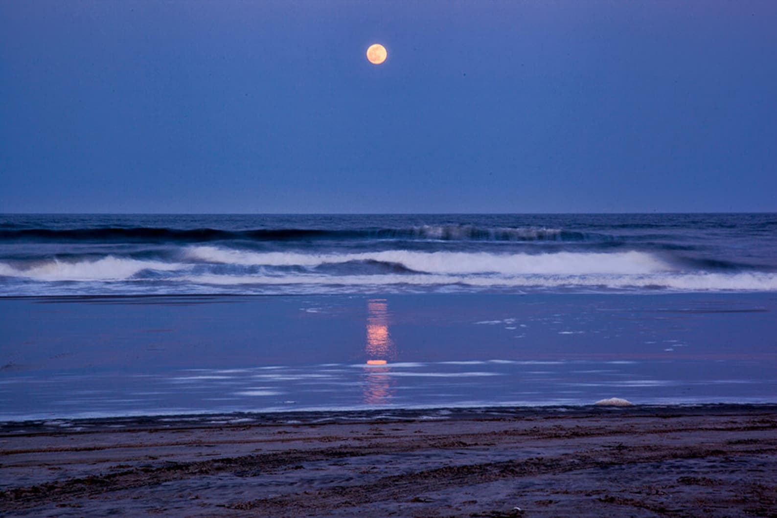 Glowing Moon Over the Atlantic Ocean at Wildwood, NJ Beach | Jersey ...