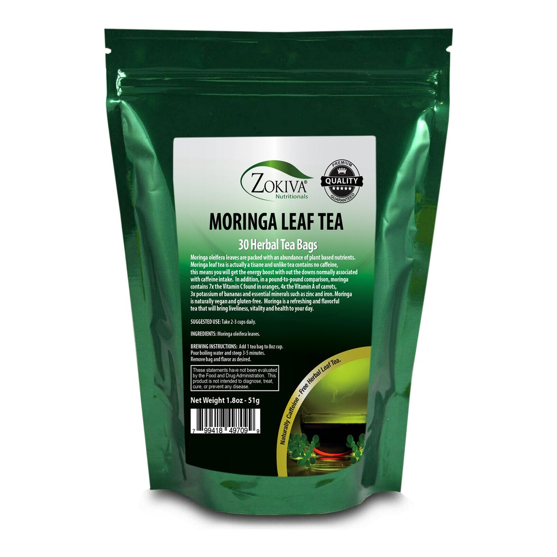 Brainerd Caffeine Free Tea & Infusions Pure Bags 20 - Moringa Plus Moringa Tea