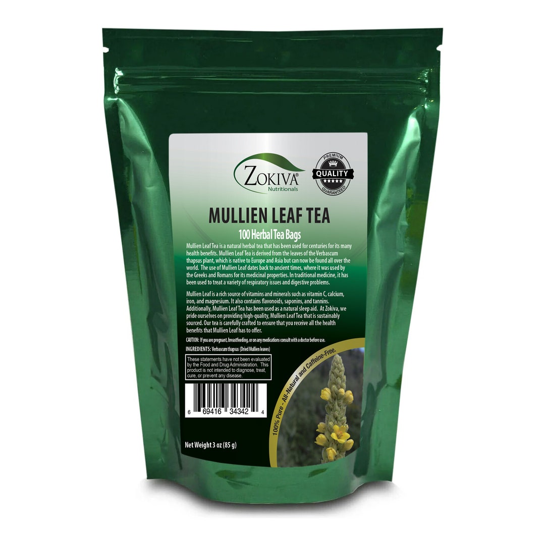 Mullien Leaf Tea Bags Mega Pack (100) Premium Quality, Caffeine-free ...