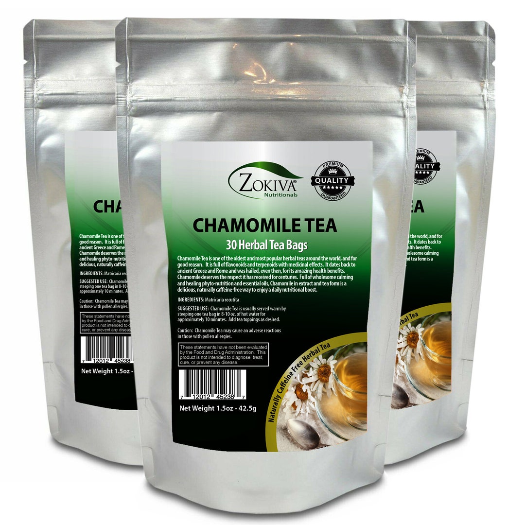 Chamomile Tea 3-pack 90 Bags 100% Natural Premium Tea in Resealable ...