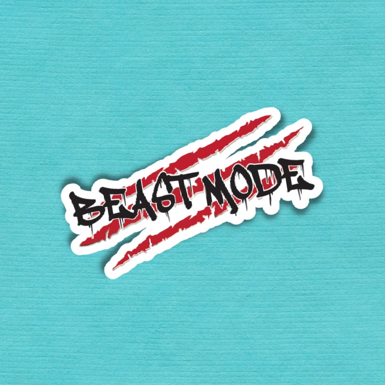 Beast Mode Vinyl Sticker - Etsy