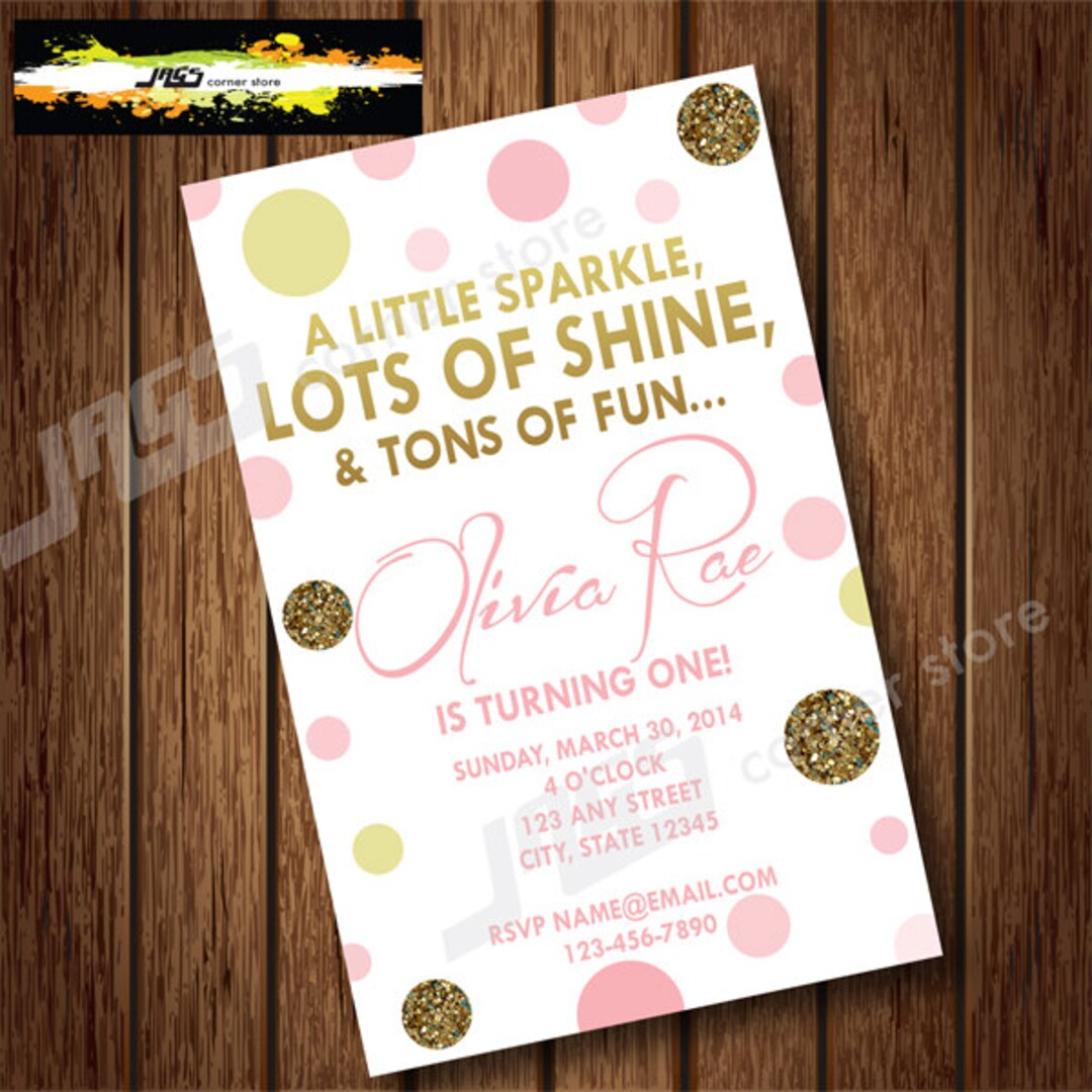 Printable PINK & GOLD INVITATION - Pink Gold Party Invitation - Pink ...