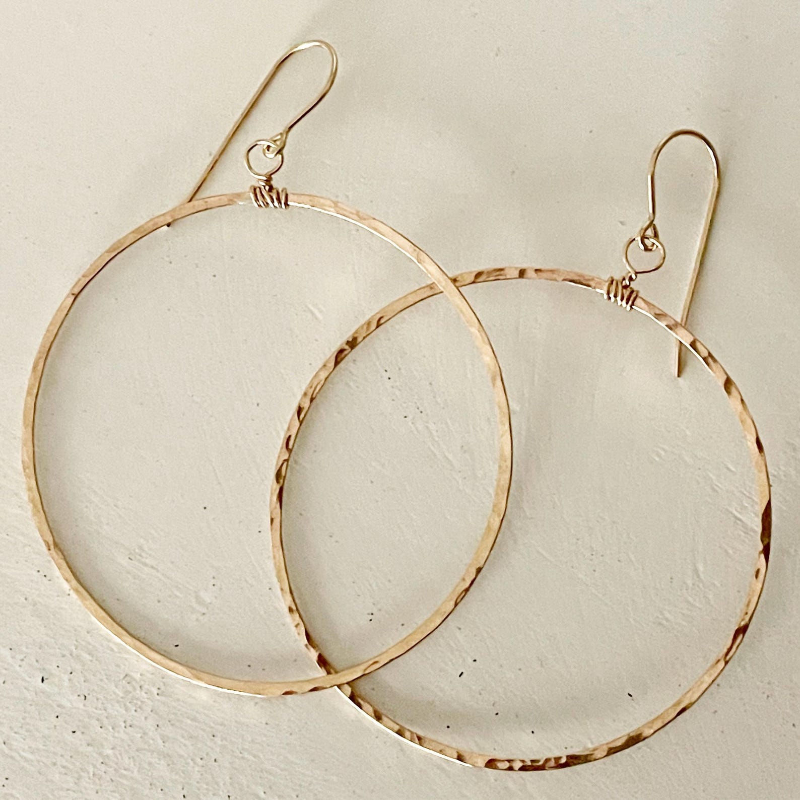 BOHO HOOP EARRINGS / Gold Filled / Handmade / Gift / Hoops / Textured ...