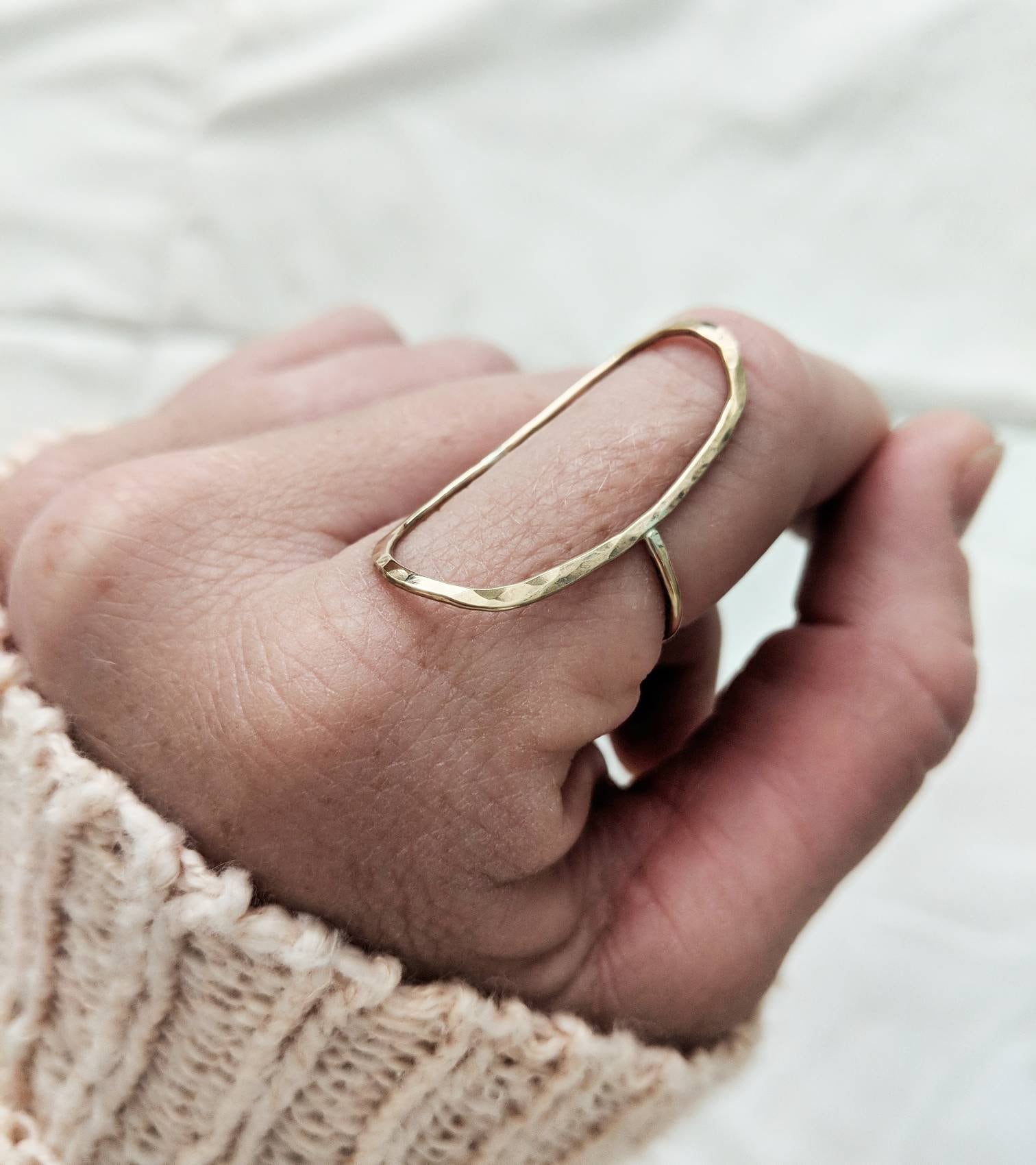 LARGE OVAL RING / Gold Filled / Sterling Silver / Unique / Simple ...