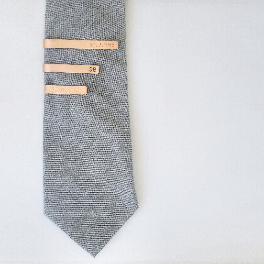 Personalized Tie Bar/ Handstamped Bar/ Groomsmen/ Dads/ Mens Gift ...