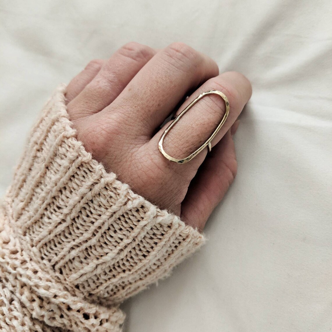 LARGE OVAL RING / Gold Filled / Sterling Silver / Unique / Simple ...