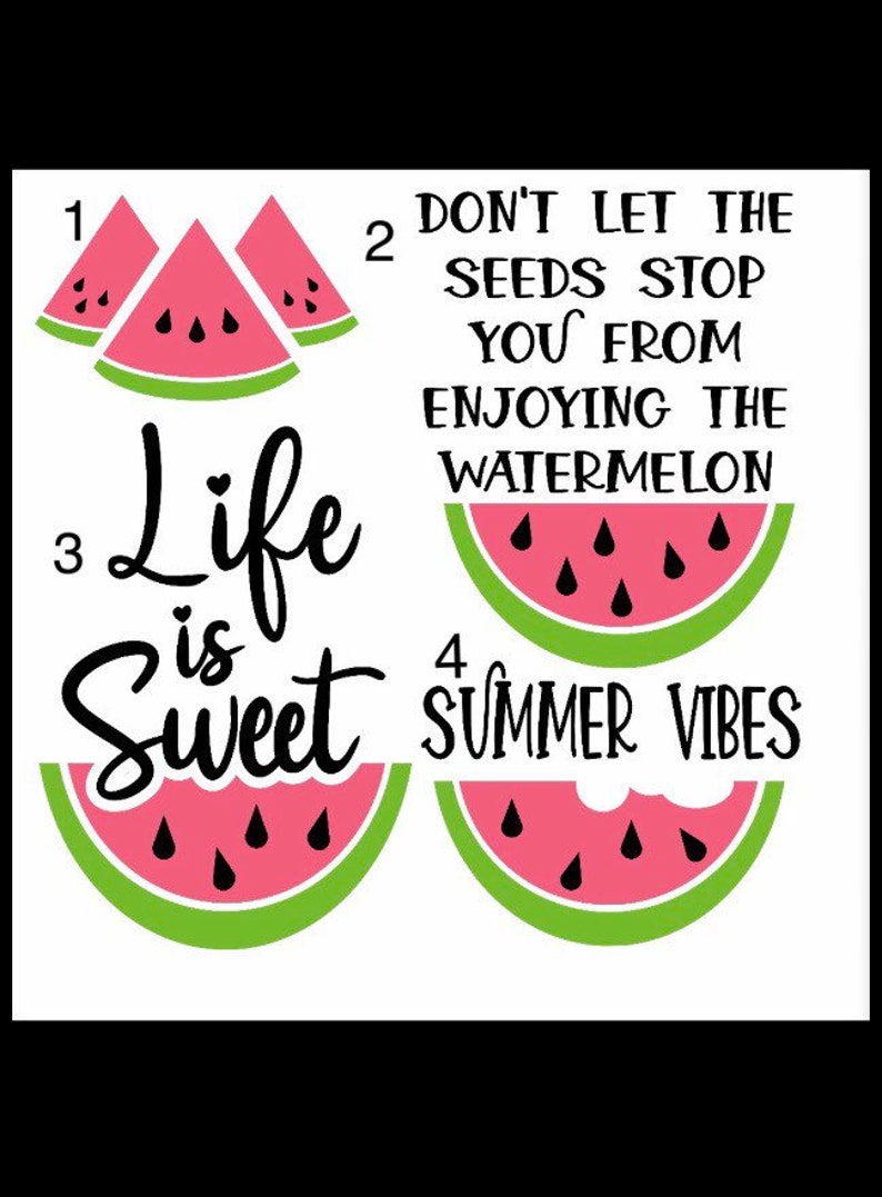 Watermelon Vinyl Decal Watermelon Sticker Vinyl Watermelon - Etsy